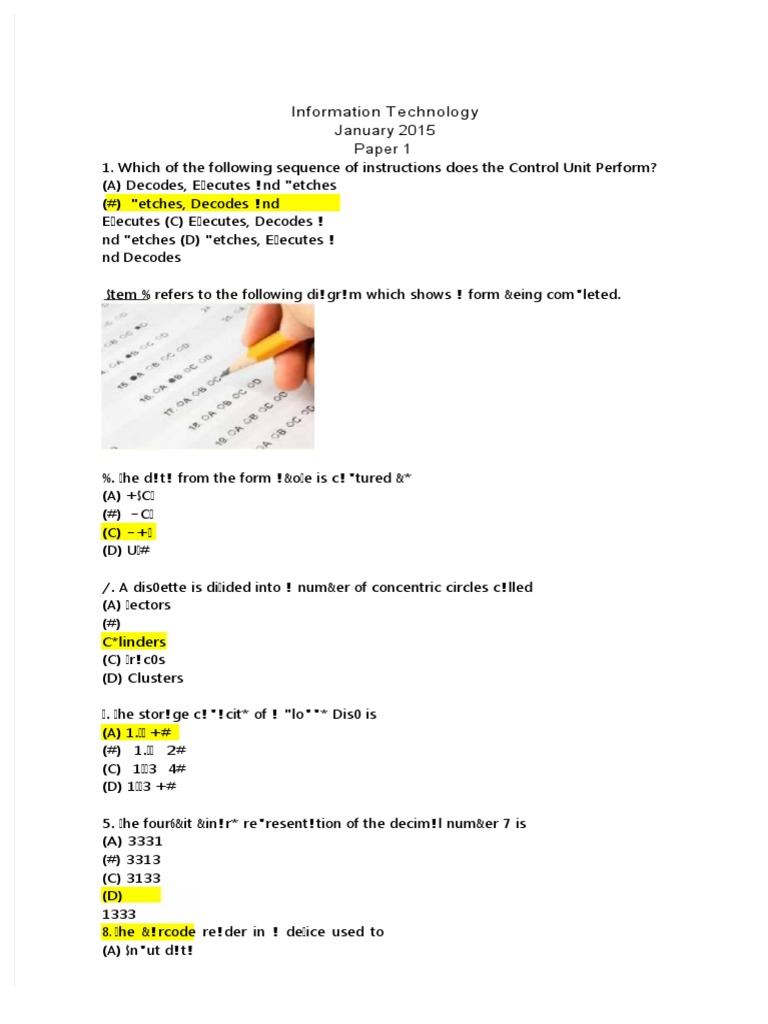 Information Technology Csec Jan 2015 p1 With Answers | PDF