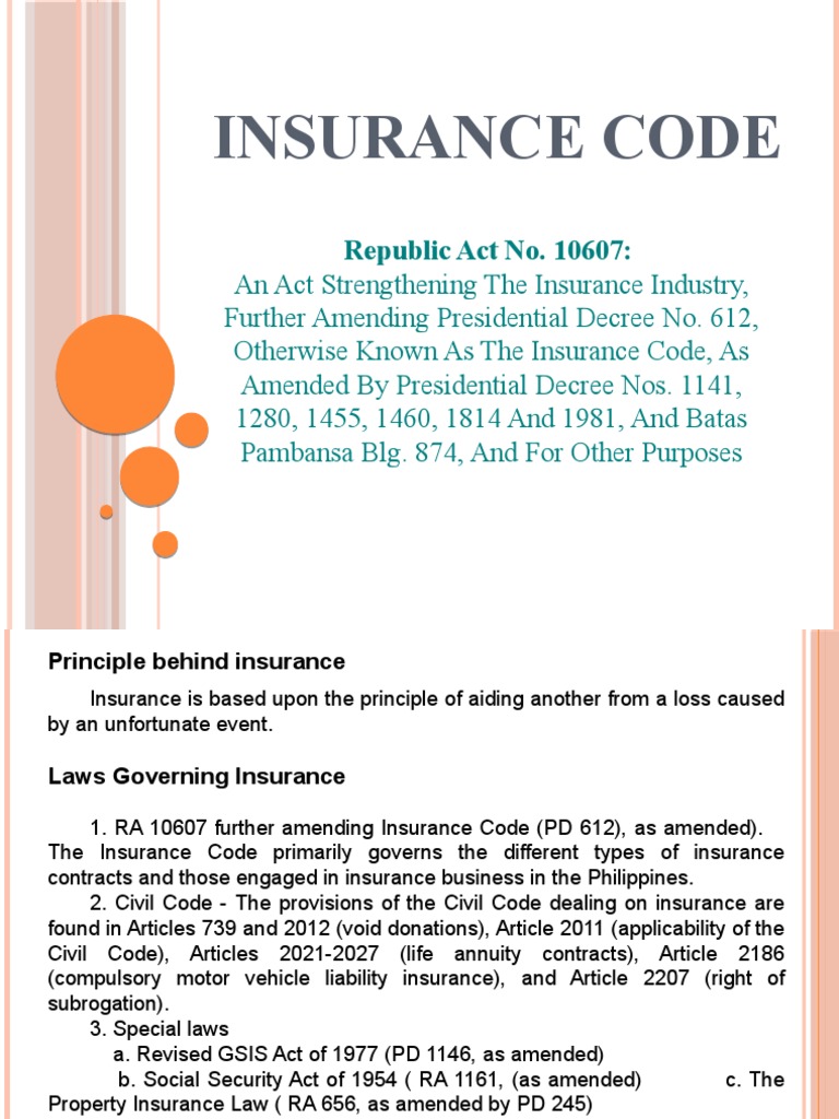 Insurance Code: Republic Act No. 10607 | PDF | Insurance | Mortgage Law