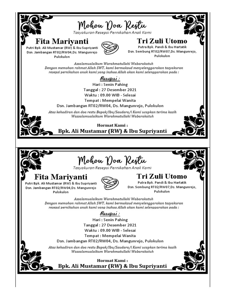 Undangan Kotak Nasi | PDF