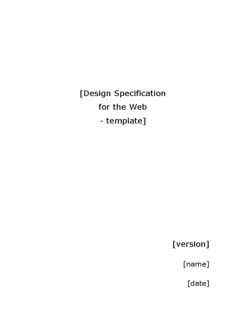 Design Specification Template | PDF | Software Testing | World Wide Web