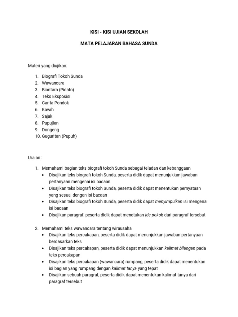 Kisi2 US SUNDA | PDF