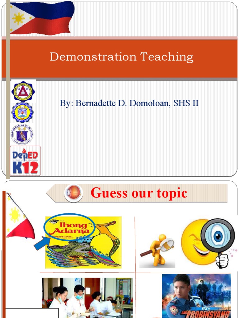 Demonstration Teaching: By: Bernadette D. Domoloan, SHS II | PDF ...