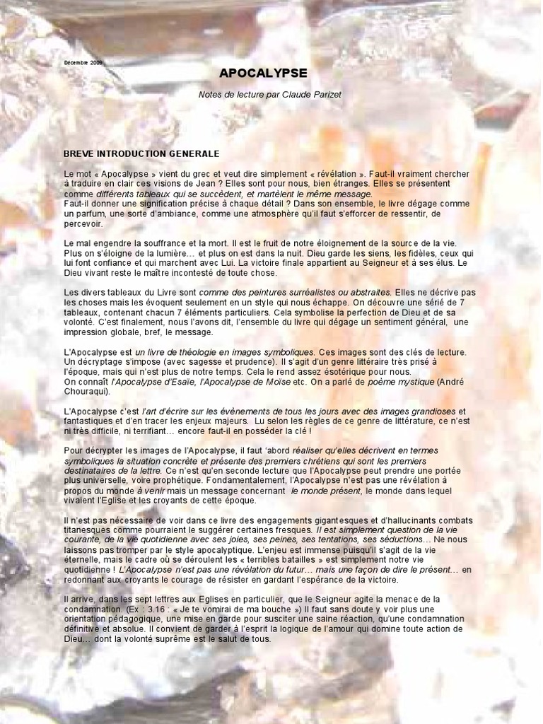 Apocalypse | PDF | Dieu | Jésus