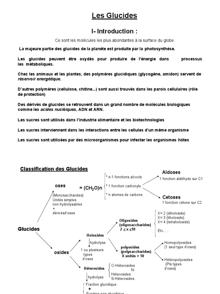 Cours Glucides | PDF | Glucide | Chiralité (chimie)
