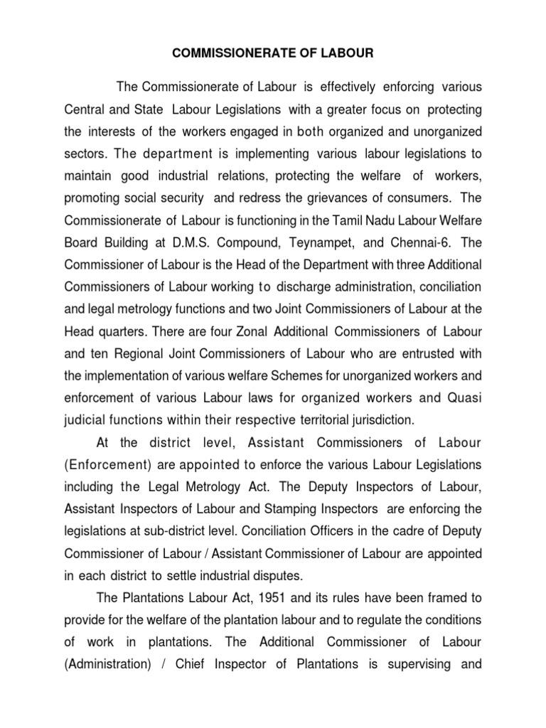 Commissionerate of Labour | Download Free PDF | Labour Law | Economies