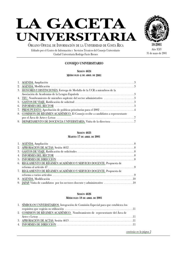 Universitaria: La Gaceta | PDF | Costa Rica | Comisión Europea