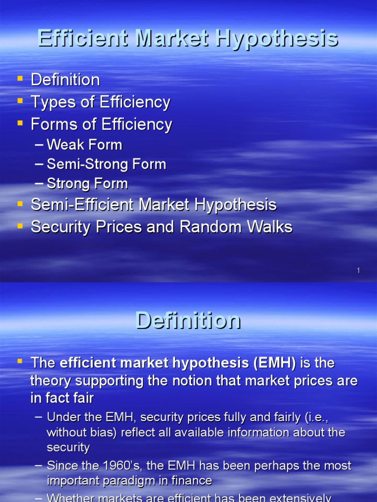 Efficient Market Hypothesis | PDF | Efficient Market Hypothesis | Stocks