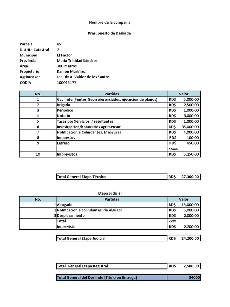 Presupuesto Informatica para Agrimensores | PDF