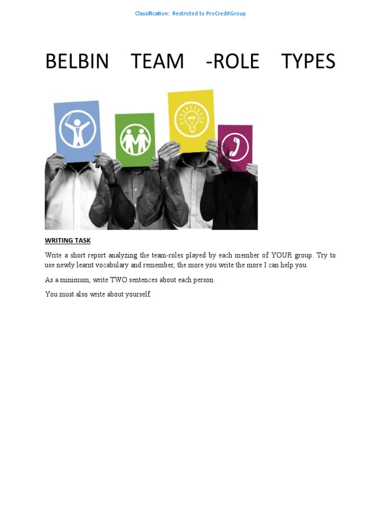 Belbin Team Role Types - Writing - Task - WK - 1aida - Corrected | PDF ...
