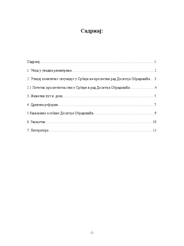 Dositej Obradović - Biografija | PDF