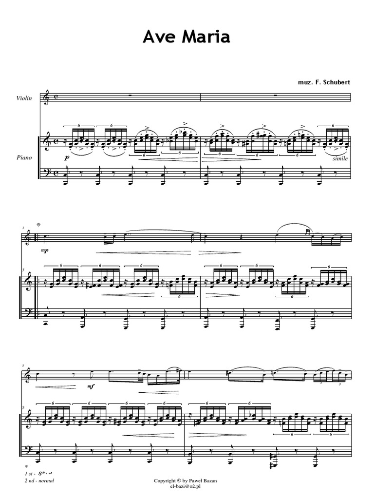 Ave Maria - Schubert (C-Dur) (Violin) | Download Free PDF | Franz ...