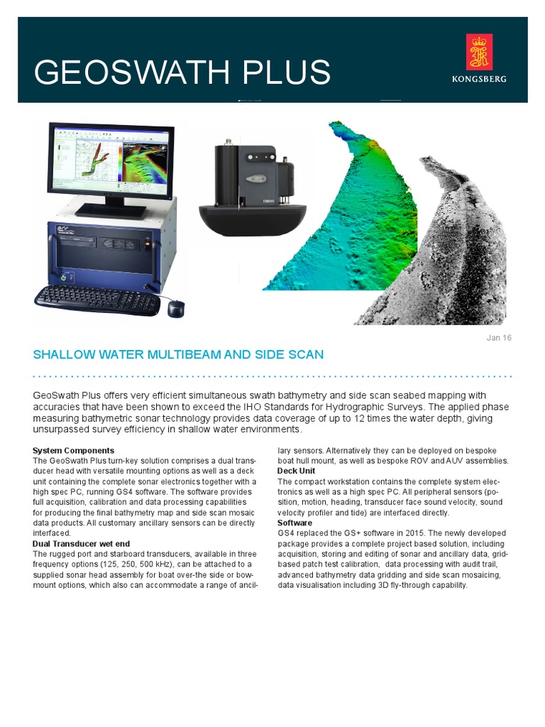 Geoswath Plus Wide Swath Bathymetry English | PDF | Sonar | Equipment