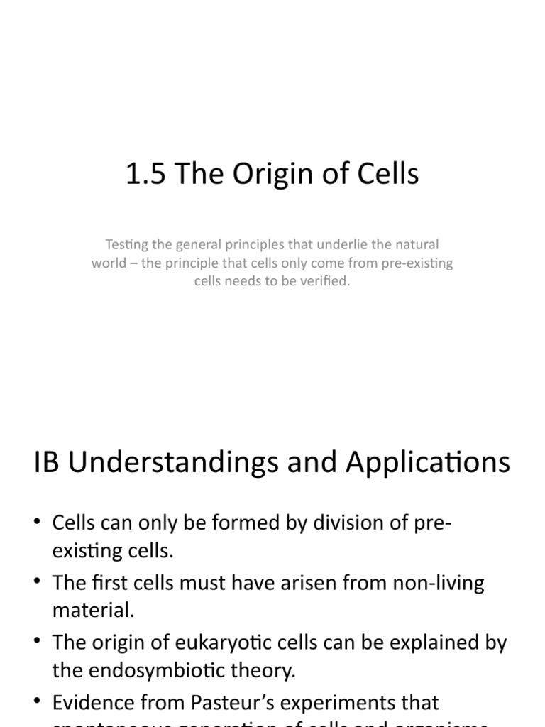 1.5 Origin of Cells 2021 | PDF | Cell (Biology) | Life