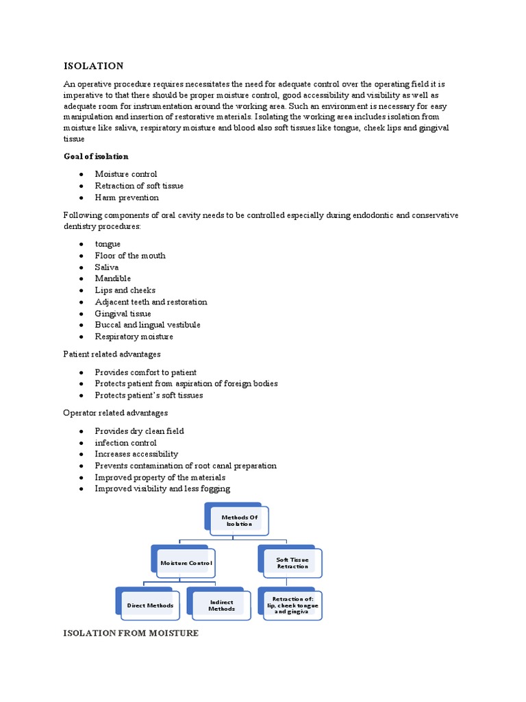 Goal of Isolation | PDF | Dentistry | Mouth