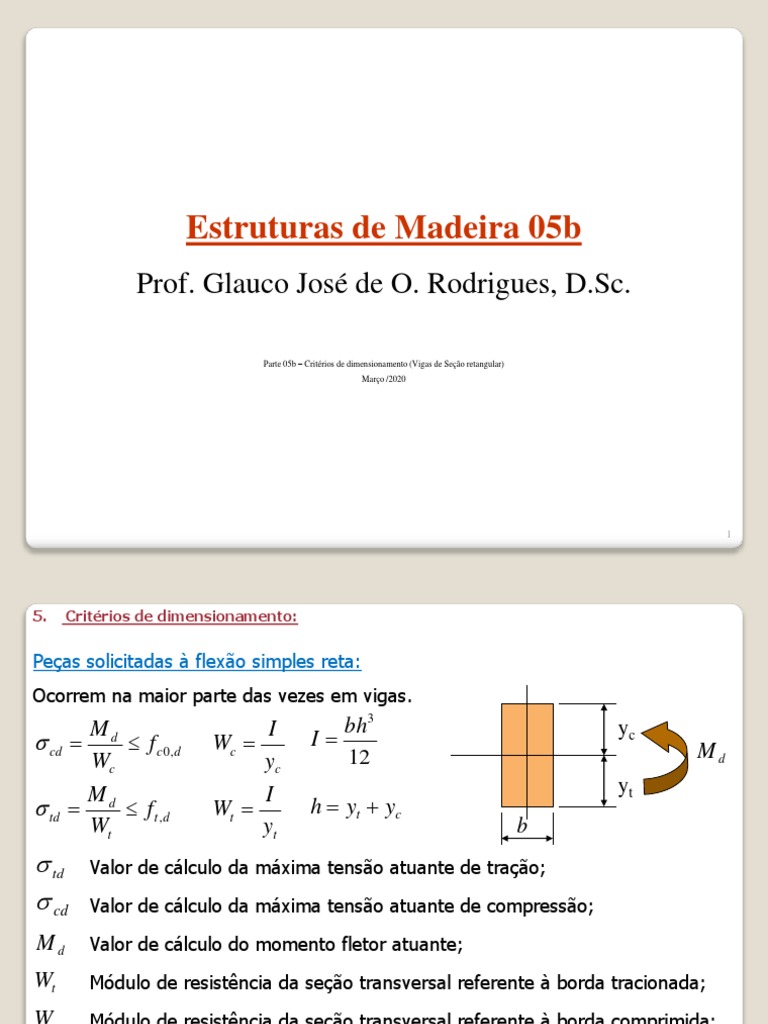 Dimensionamento de Vigas de Madeira | PDF | Flexão (Física) | Estresse ...