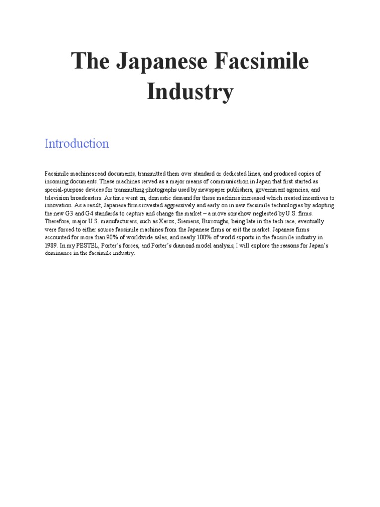 Japanese Facsimile Industry | PDF | Fax | Japan