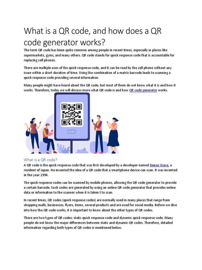 What Is A QR Code, and How Does A QR Code Generator Works? | PDF | Qr ...