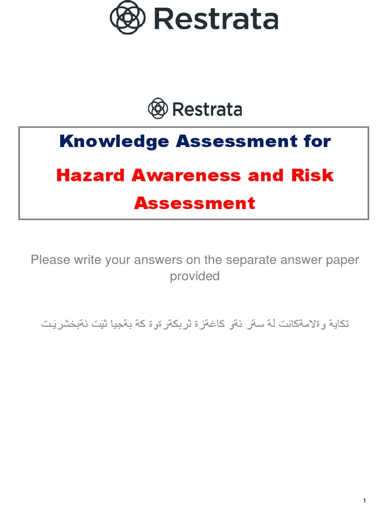 Restrata-Assessment-Risk Assessment and Hazard Awareness | PDF | Risk ...