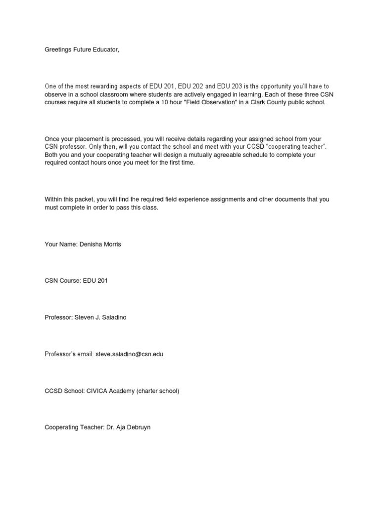Field Observation | PDF | Classroom | Teachers