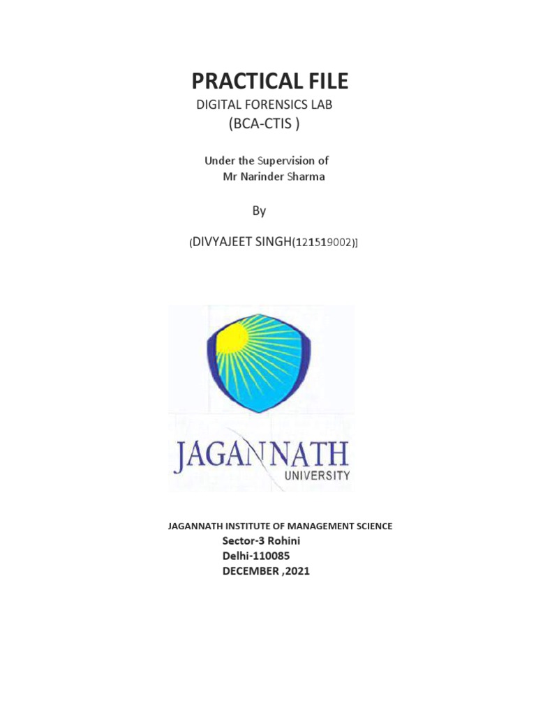 Digital Forensics Lab Manual-Converted-Compressed | PDF | Computer Forensics | Computer File