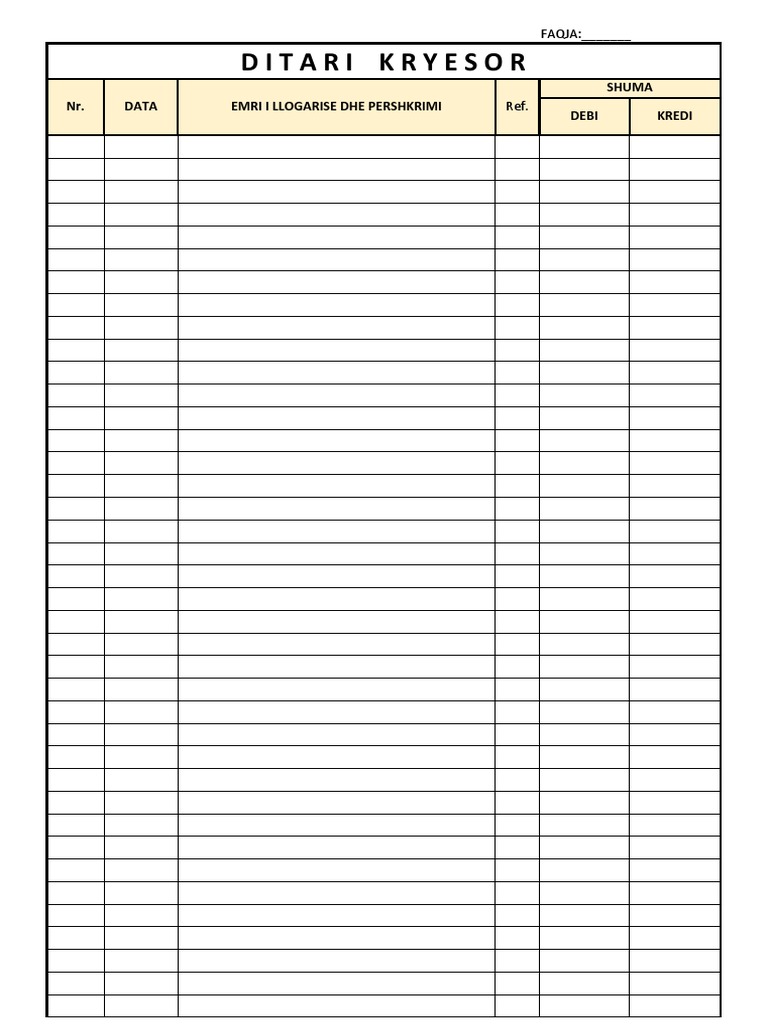 Ditari Kryesor | PDF