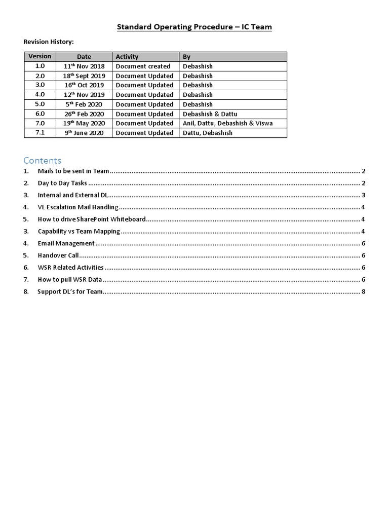 IC Team SOP | PDF | Information Technology Management | Business