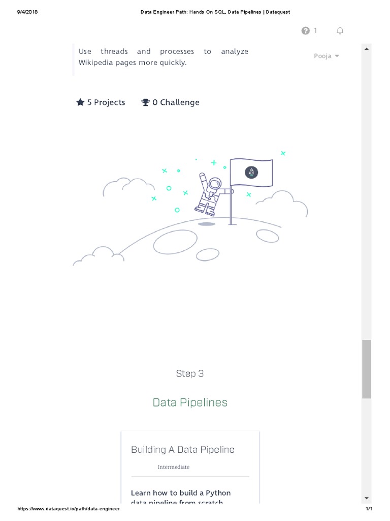 Data Engineer Path - Hands On SQL, Data Pipelines - Dataquest | PDF