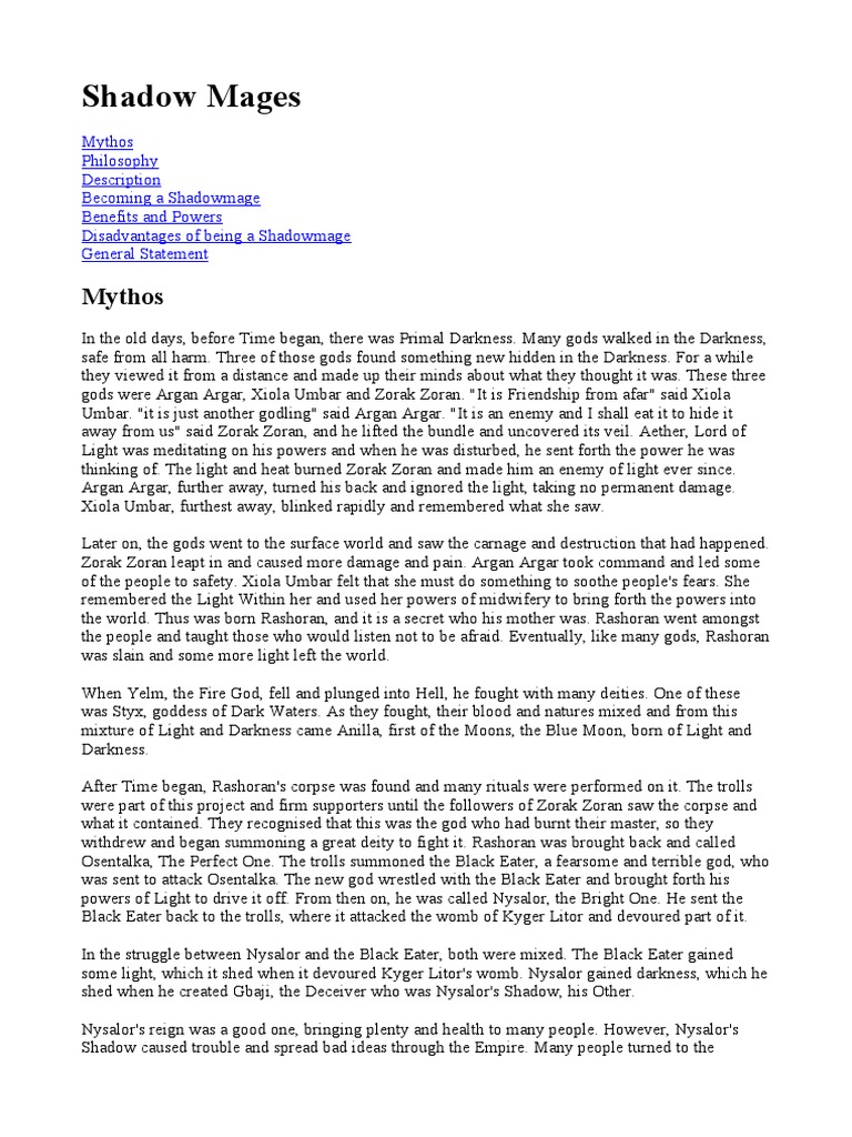 Shadow Mages | PDF | Darkness