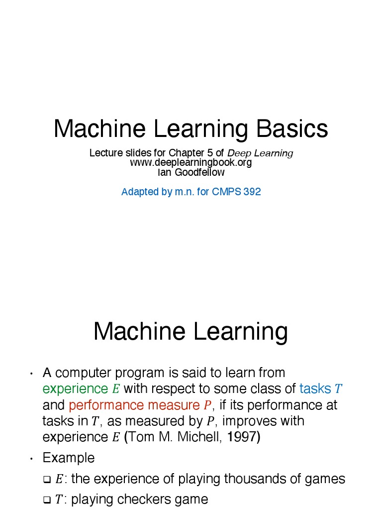 05 ML | PDF | Estimator | Machine Learning