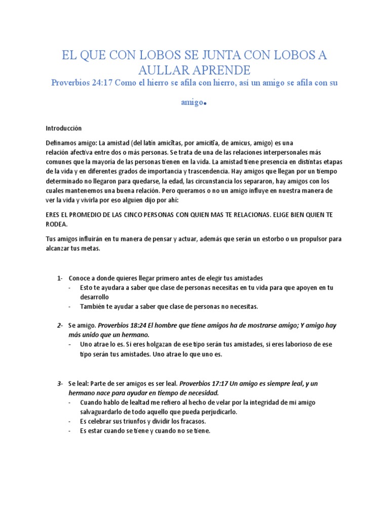 El Que Con Lobos Se Junta A Aullar Aprende | PDF | Religión y ...