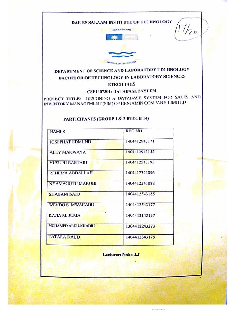 Database Design Report Sample | PDF