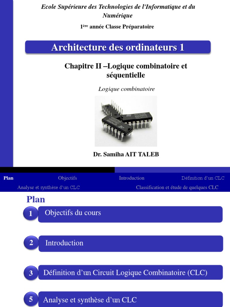 Architecture Des Ordinateurs 1: Chapitre II - Logique Combinatoire Et Séquentielle | PDF ...