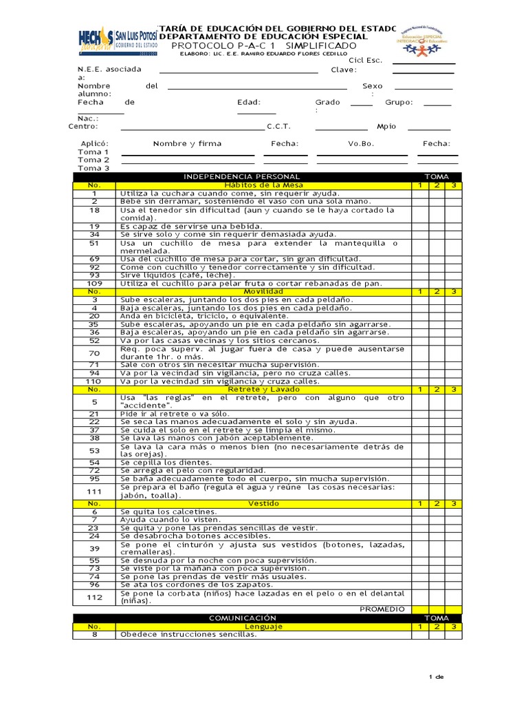 Protocolo Pac 1 Simplificado | PDF