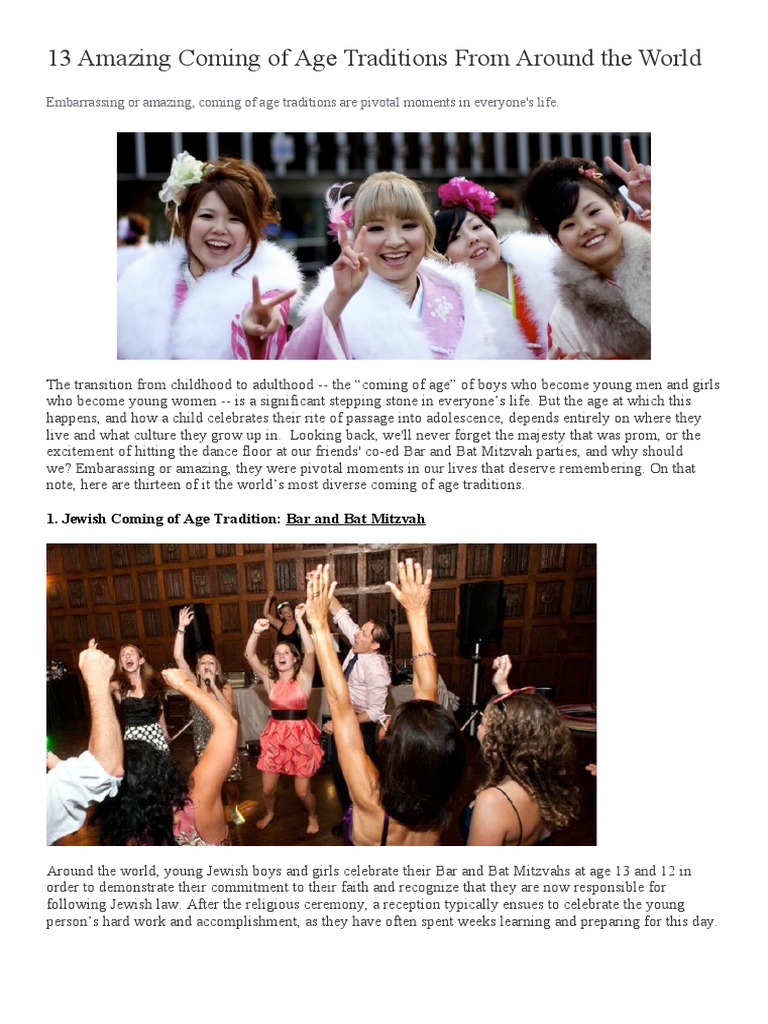 13 Amazing Coming of Age Traditions From Around The World | PDF