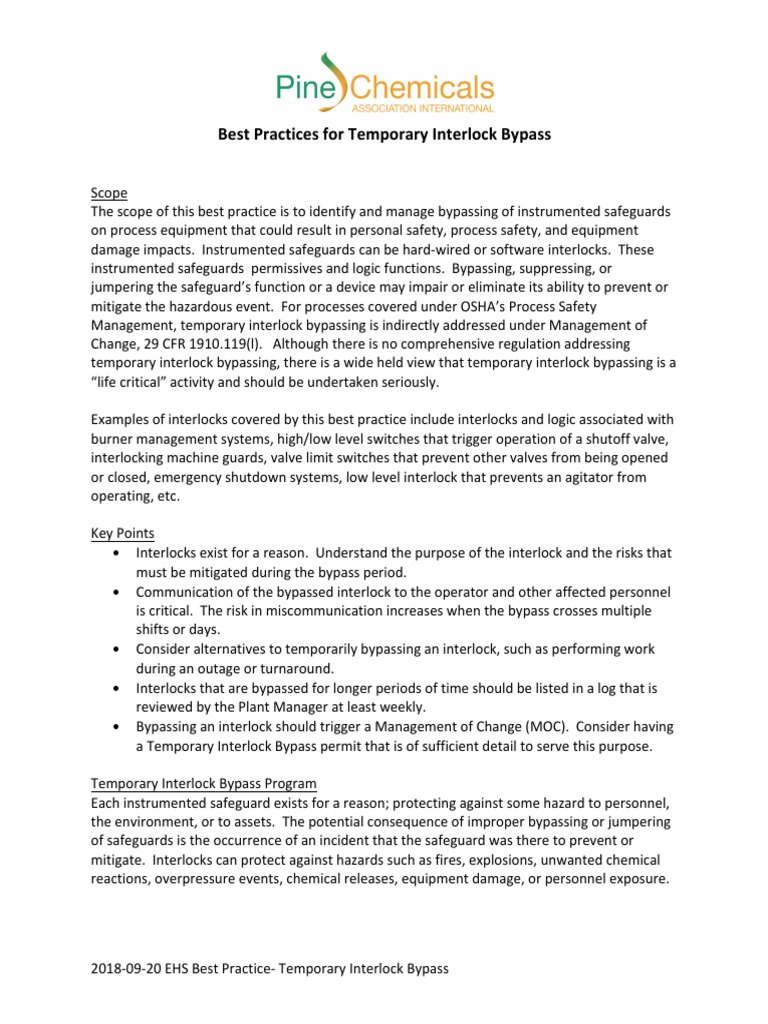 Temporary Interlock Bypass Guide | PDF | Risk | Hazards