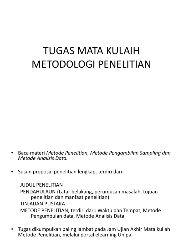 Tugas Mata Kuliah Metodologi Penelitian Pdf Seni Teknologi Rekayasa