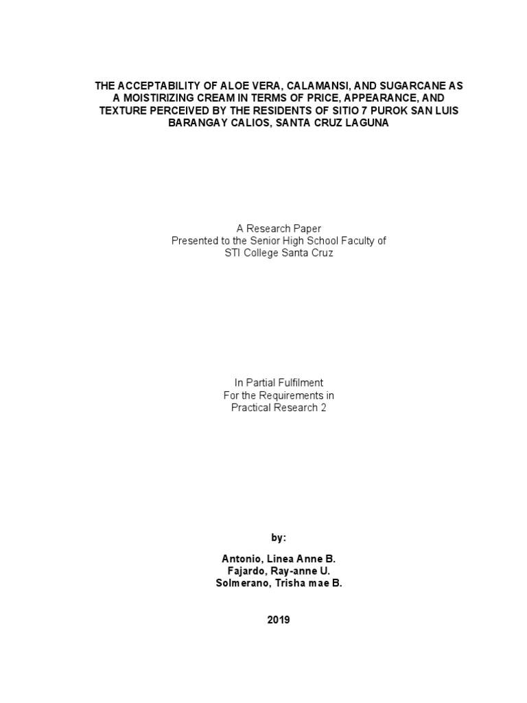 A Research Paper Presented To The Senior High School Faculty of STI ...