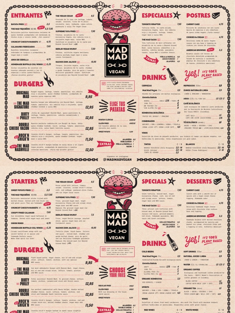 Mad Mad Vegan Menu | PDF | Alimentos | Cocina