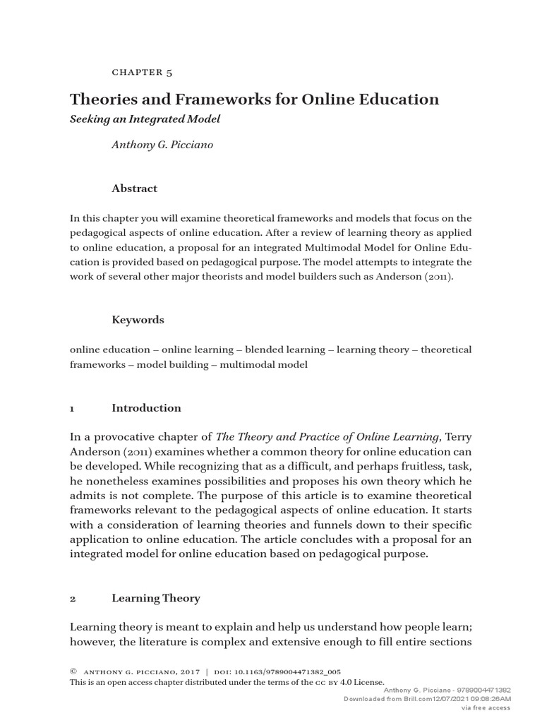 (A Guide To Administering Distance Learning) Chapter 5 Theories and ...