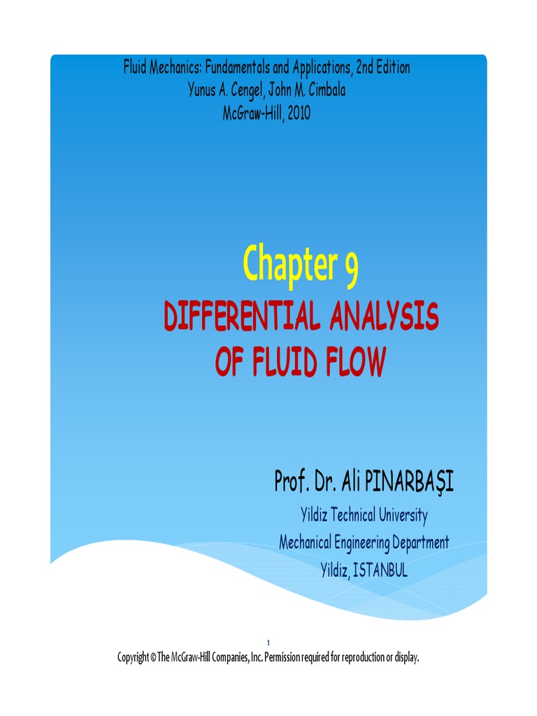 Chapter 9: Differential Analysis of Fluid Flow | PDF | Fluid Dynamics ...