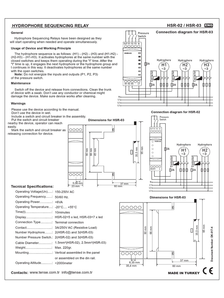 Hydrophore Sequencing Relay: Connection Diagram For HSR-03 | PDF ...