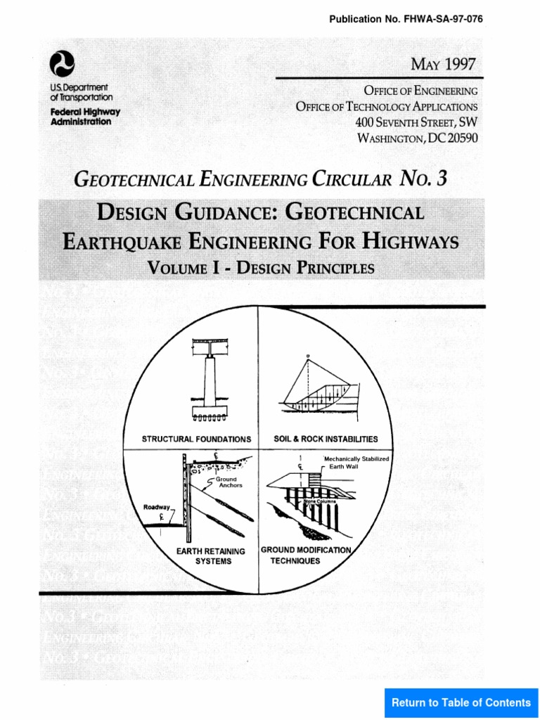 Design Guidance - Geotechnical Earthquake Engineering For Highways V I Design Principles | PDF
