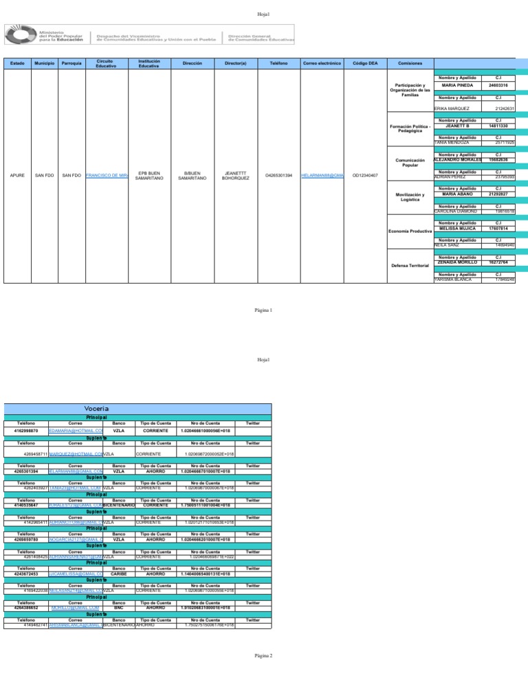 Cuadro para Registro de Vocerias Institucionales para Las Elecciones ... Cuadro para Registro de Vocerias Institucionales para Las Elecciones ...