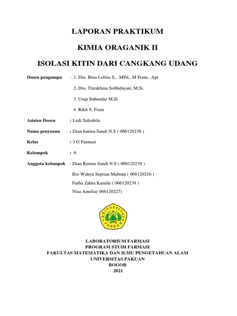 066120238-Dian Kurnia Sandi N.S - Laporan Kimor Kimor II (Isolasi Kitin ...