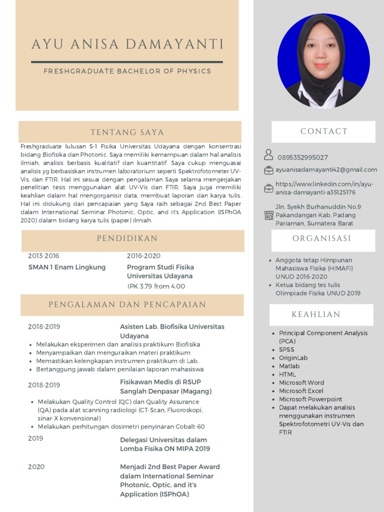 CV - Ayu Anisa Damayanti | PDF