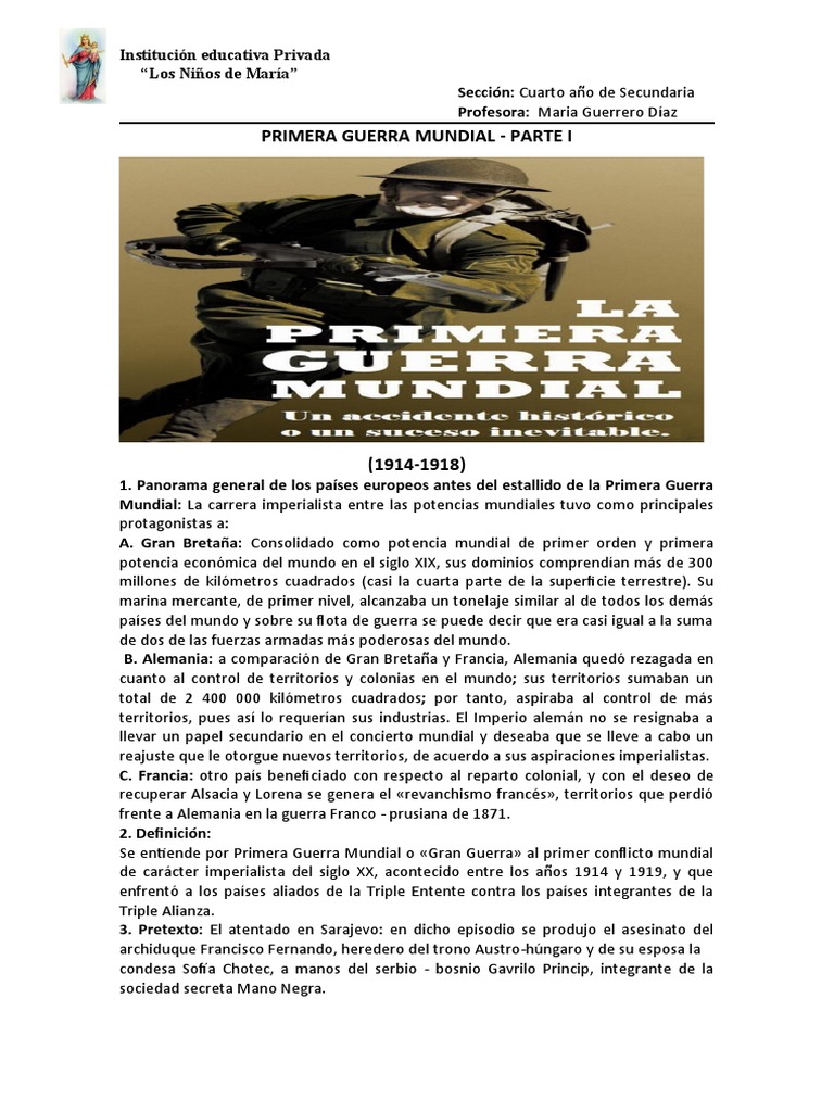 tema49CS4sec Primera Guerra Mundial | PDF | Primera Guerra Mundial ...