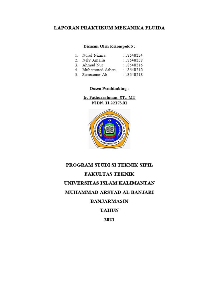 Laporan Praktikum Mekflu Kel 3 | PDF | Bisnis | Teknologi & Rekayasa