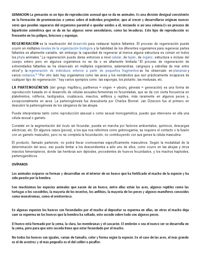 GEMACION La Gemación Es Un Tipo de Reproducción Asexual Que Se Da en ...