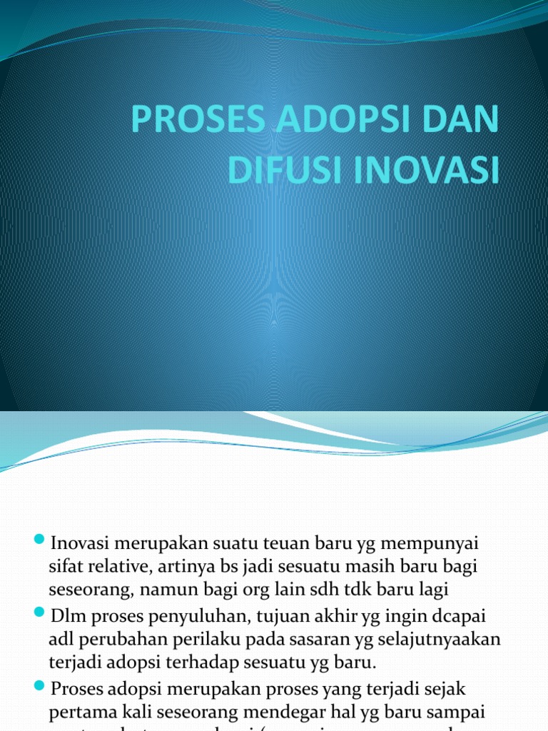 Proses Adopsi Dan Difusi Inovasi | PDF | Karier & Perkembangan | Pengembangan Diri