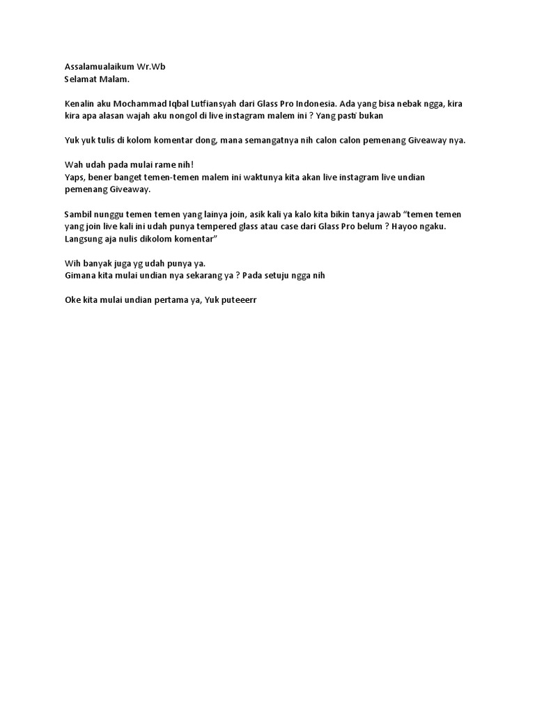 Script Live IG GA | PDF